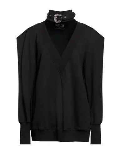Versace Cotton Sweatshirt With Cutout And Belt Detail - Black