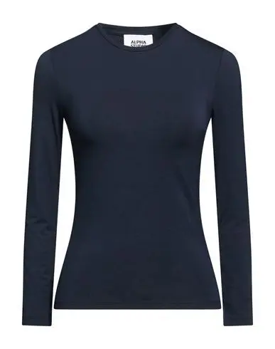 Alpha Studio Midnight Viscose Elastane Long Sleeve T-shirt - Blue