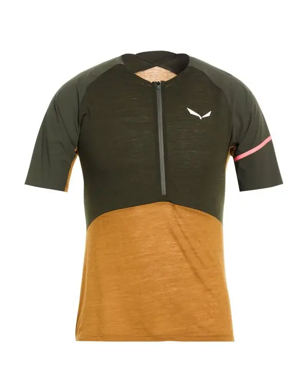 SALEWA Athletic T-shirt In Lyocell, Virgin Wool, And Polyamide - Green