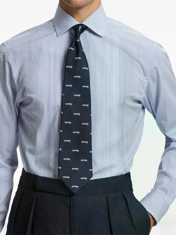 Ralph Lauren Purple Label Silk Automobile Motif Neck Tie