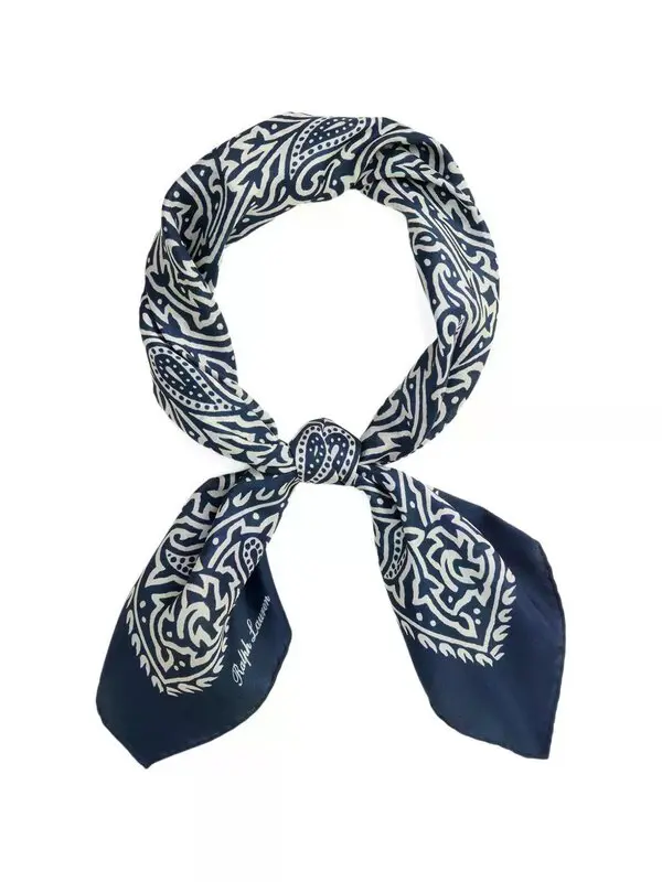 Ralph Lauren Purple Label Intricate-motif Print Neckerchief - Blue