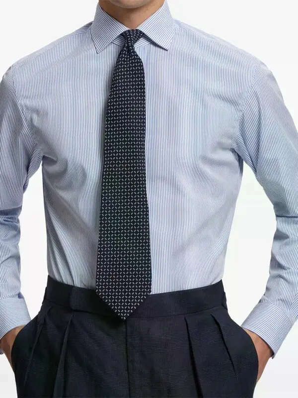 Ralph Lauren Purple Label Silk Geometric Print Neck Tie