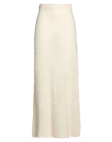 SEMICOUTURE Maxi Skirt In Mohair Wool Blend - Ivory