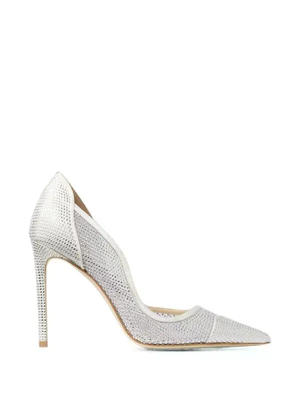 JIMMY CHOO Brigitte 100 Crystal Embellished Pumps - Neutrals