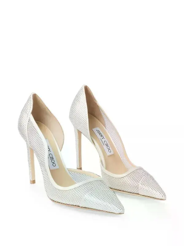 JIMMY CHOO Brigitte 100 Crystal Embellished Pumps - Neutrals