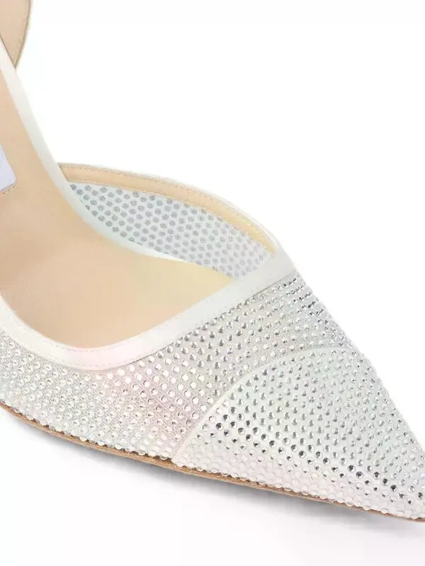 JIMMY CHOO Brigitte 100 Crystal Embellished Pumps - Neutrals