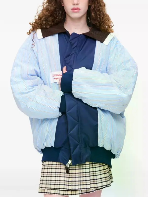 CHARLES JEFFREY Logo Embroidered Bomber Jacket