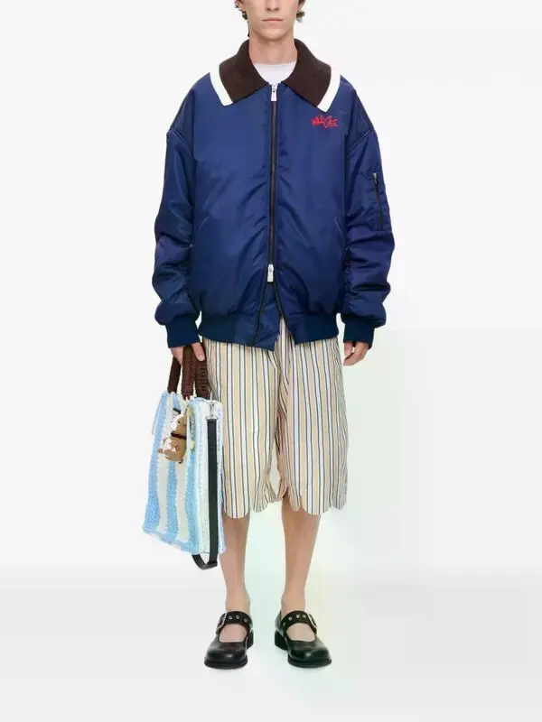 CHARLES JEFFREY Logo Embroidered Bomber Jacket
