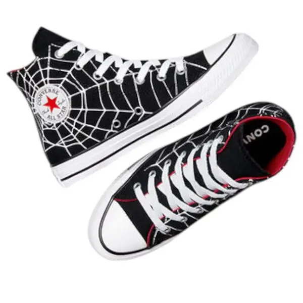 CONVERSE Chuck Taylor All Star High Top Spiderweb Sneakers - Black/white/red