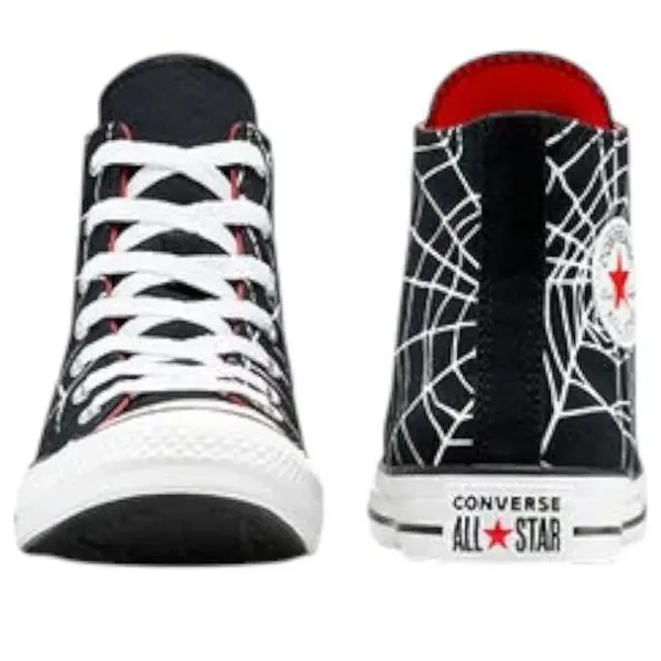 CONVERSE Chuck Taylor All Star High Top Spiderweb Sneakers - Black/white/red