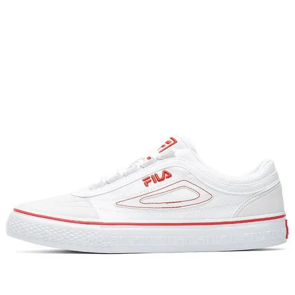 FILA Low Top Lace-up Sneakers - White/red