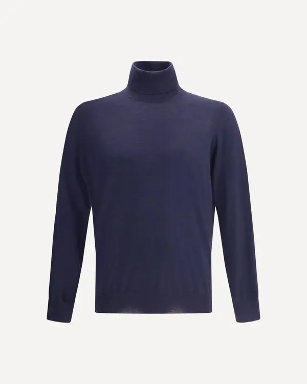 Brunello Cucinelli Wool Turtleneck Sweater - Blue