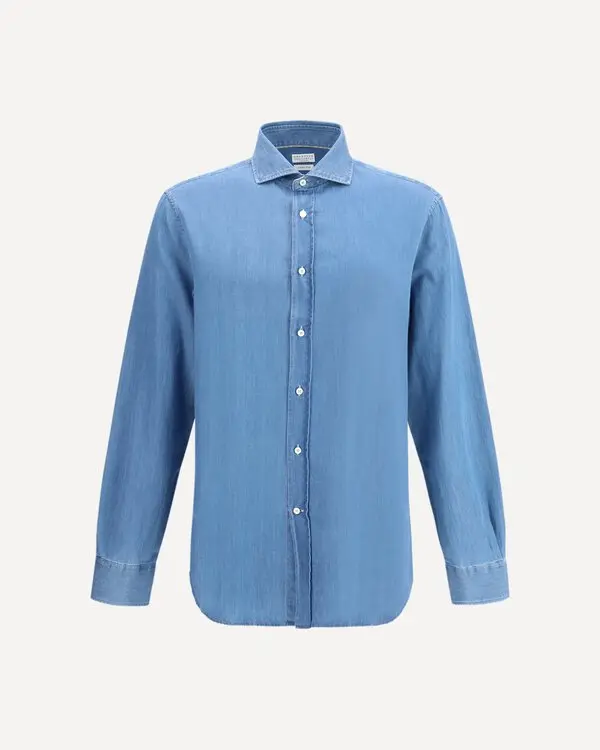 Brunello Cucinelli Cotton Deni Shirt Ale