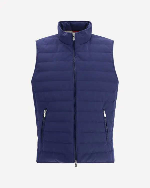 Brunello Cucinelli Quited Vest Jacket Mae - Blue