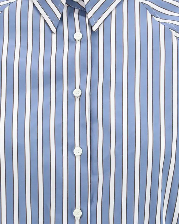 Brunello Cucinelli Striped Shirt With Balloon Raglan Sleeves