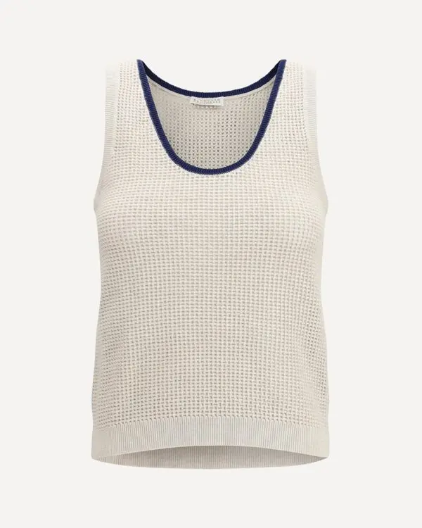 Brunello Cucinelli Cotton Mesh Knit Top