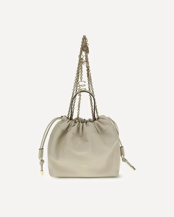 Chloé Icons Leather Chain Shoulder Bag - Cream