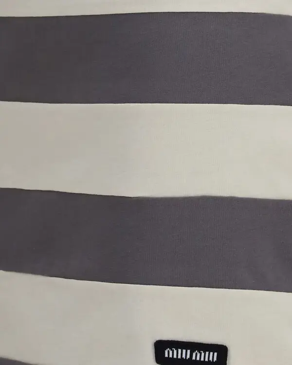 Miu Miu Striped Cotton Mini Skirt