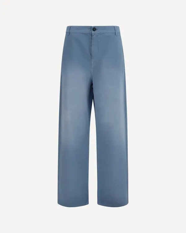 Miu Miu Garment-dyed Wide-leg Trousers - Blue