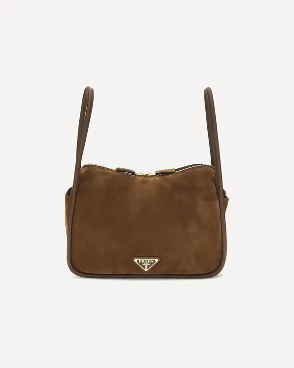 Prada Darling Suede Handbag - Brown
