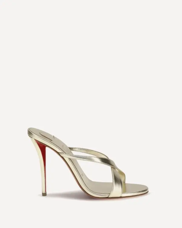 CHRISTIAN LOUBOUTIN Mulazee Cross Mule Sandals - Gold