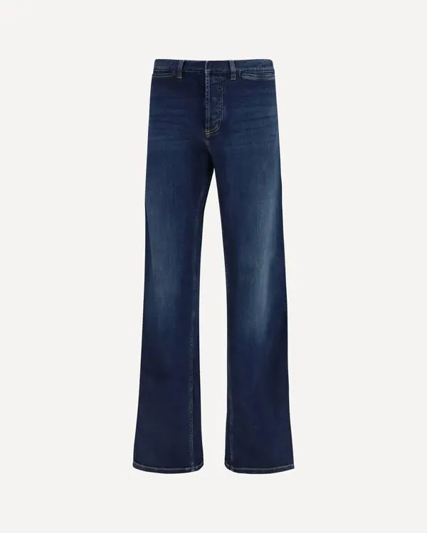 Gucci Cotton Jeans With Web Stripe - Blue