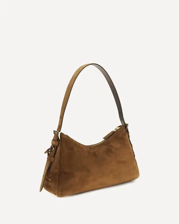 Prada Suede Shoulder Bag - Brown
