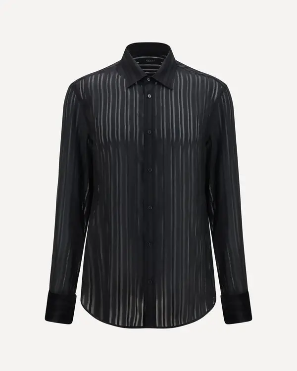 Gucci Striped Silk Gauze Shirt