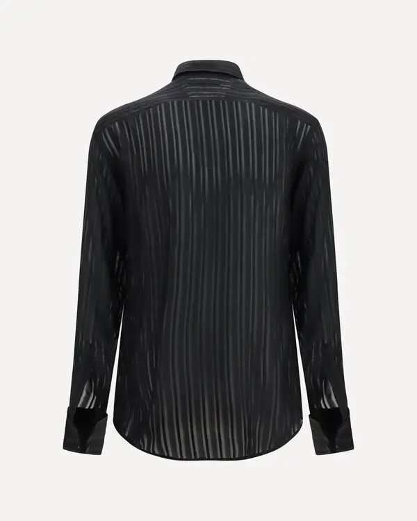 Gucci Striped Silk Gauze Shirt