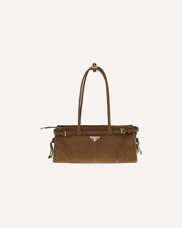 Prada Medium Bonnie Handbag In Nubuck Leather