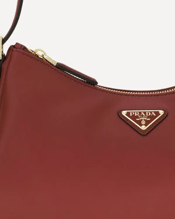 Prada Aimée Medium Leather Shoulder Bag - Red