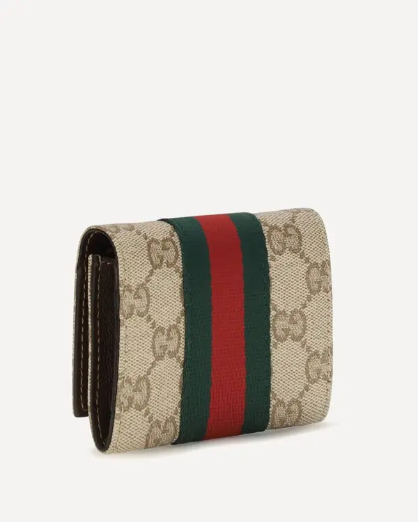 Gucci Web Bi-fold Card Holder - Beige