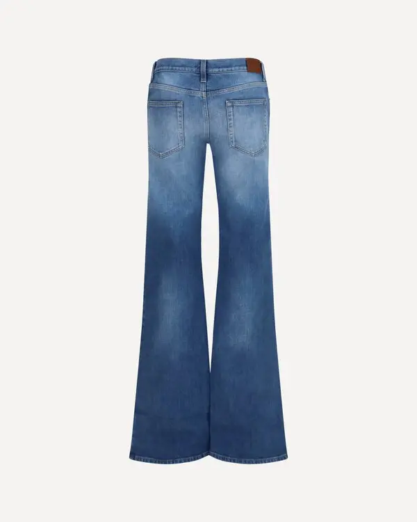 Gucci Stretch Cotton Jeans With Horsebit Detail - Blue