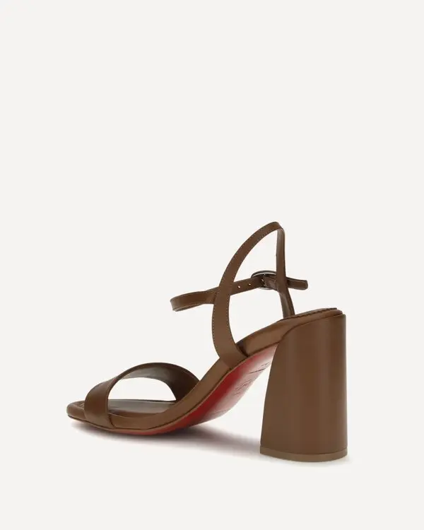 CHRISTIAN LOUBOUTIN Miss Jane Block Heel Sandals - Brown