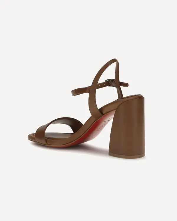 CHRISTIAN LOUBOUTIN Miss Jane Block Heel Sandals - Brown