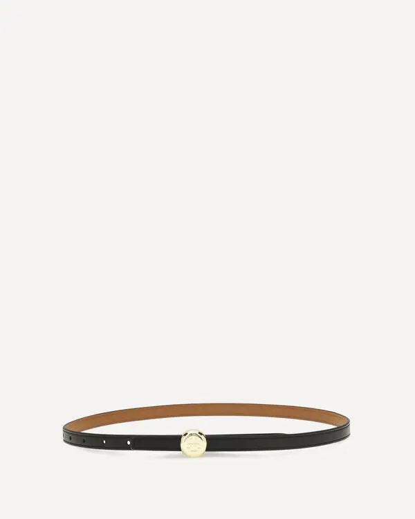 Tory Burch Reversible Romy Leather Belt With Logo Buckle - Black