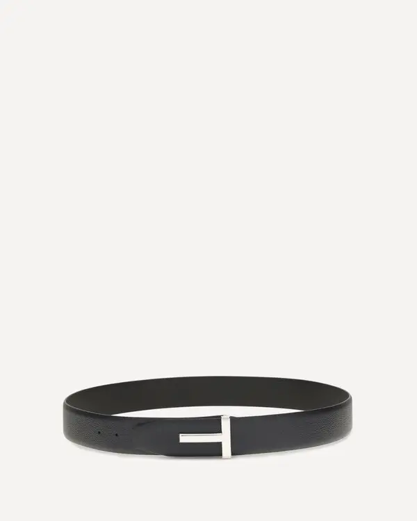 TOM FORD Reversible Leather Belt With Monogram Buckle