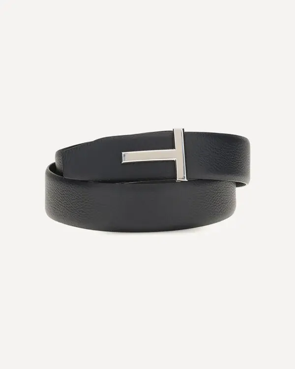 TOM FORD Reversible Leather Belt With Monogram Buckle