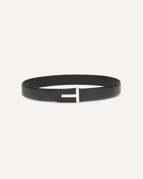 TOM FORD Reversible Leather Belt With Monogram Buckle