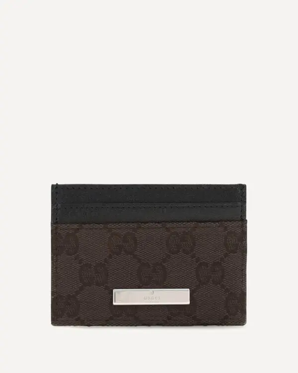 Gucci Gg Fabric Card Holder - Brown