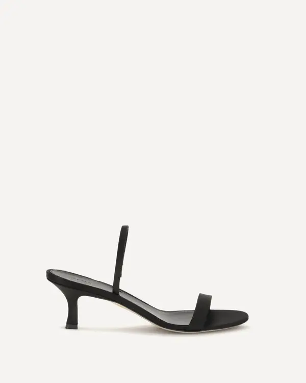 THE ROW Ella Satin Slingback Sandals - Black