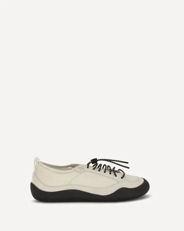 Prada Leather And Fabric Sneakers - Cream