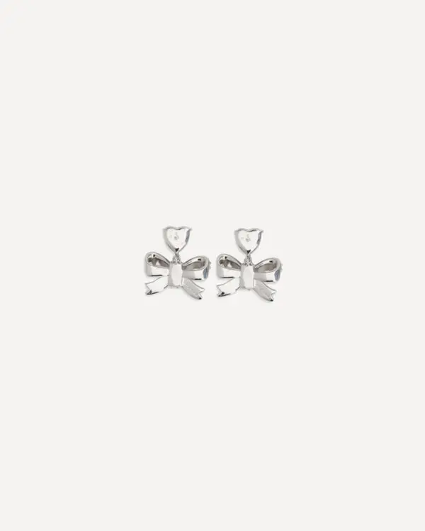 SELF-PORTRAIT Crystal Bow Drop Earrings