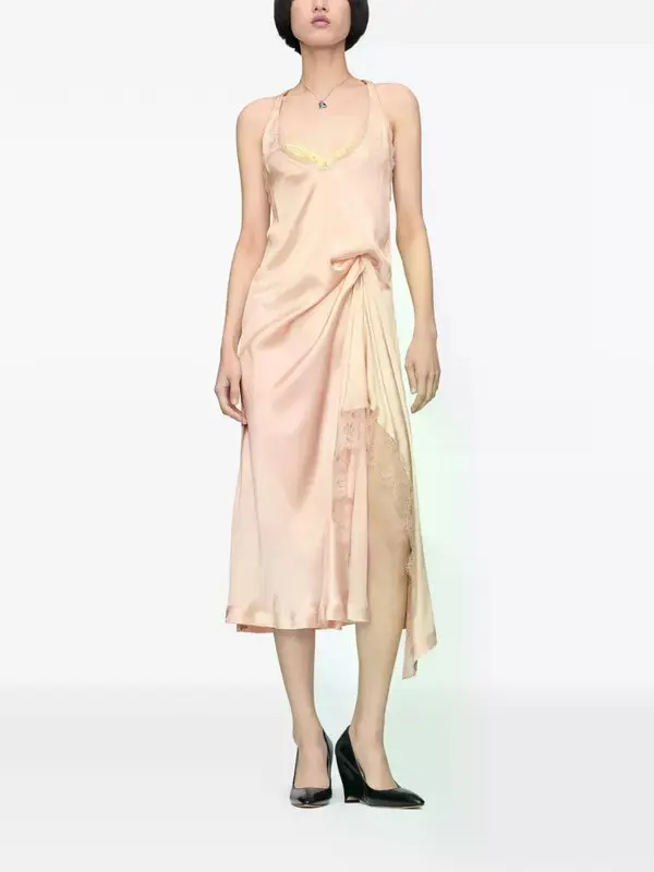 MAISON MARGIELA Asymmetric Midi Dress With Lace Trim