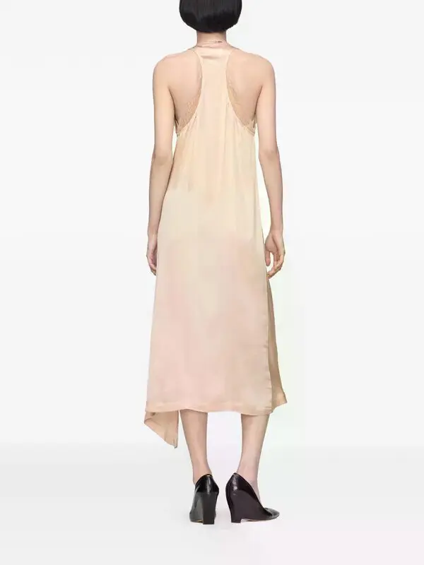 MAISON MARGIELA Asymmetric Midi Dress With Lace Trim