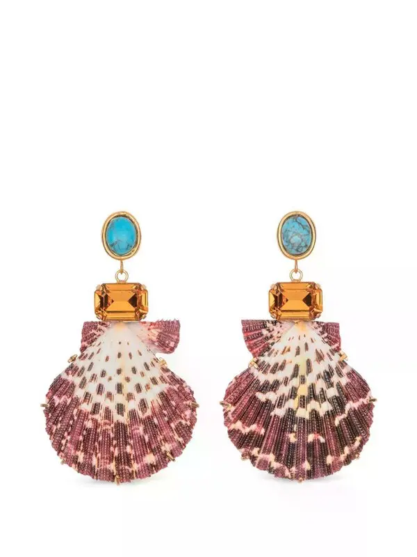 JENNIFER BEHR Meridian Shell Pendant Earrings - Gold