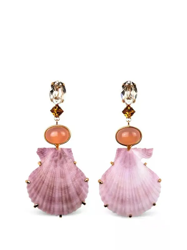 JENNIFER BEHR Adrielle Shell Drop Earrings - Gold