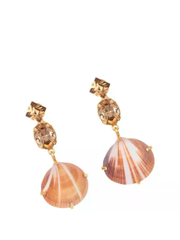 JENNIFER BEHR Uriel Crystal-embellished Shell Drop Earrings