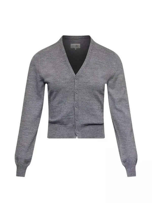 MAISON MARGIELA Cropped Cotton Cardigan - Grey