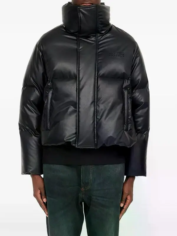 MAISON MARGIELA Padded Faux Leather Funnel Neck Jacket